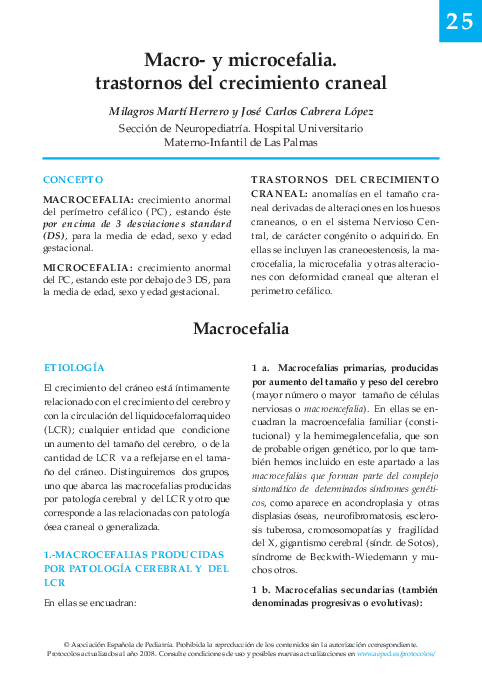 (PDF) Macro-y microcefalia. trastornos del crecimiento craneal