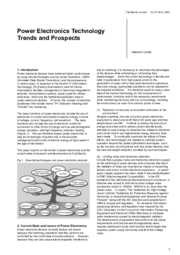 (PDF) Power Electronics Technology Trends and Prospects