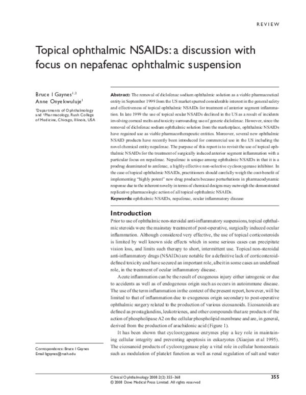 (PDF) Topical ophthalmic NSAIDs: a discussion with focus on nepafenac ...