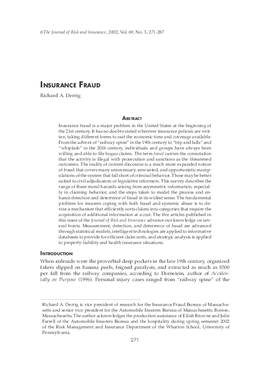 (PDF) INSURANCE FRAUD