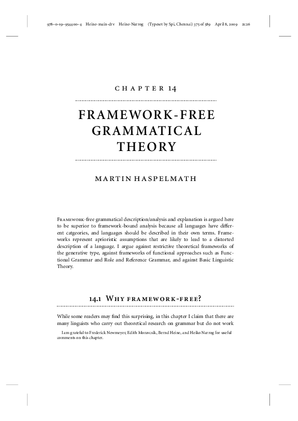 (PDF) Framework-free grammatical theory (2010)