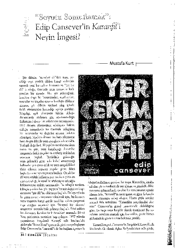 (PDF) "Soyutu Somutlamak": Edip Cansever'in Karanfil'i Neyin İmgesi?