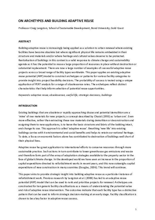 (PDF) ON ARCHETYPES AND BUILDING ADAPTIVE REUSE | Kristina Ivanovic ...