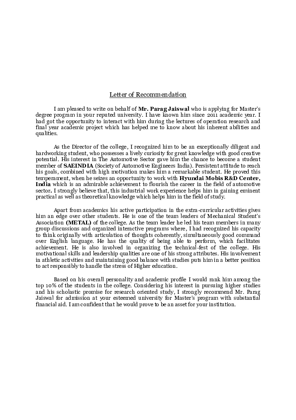 (DOC) Lor director sir