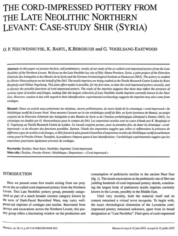 (PDF) The cord-impressed pottery from the Late Neolithic Northern ...