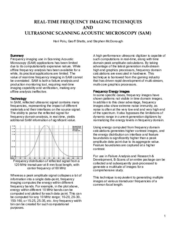 (PDF) Real-Time Frequency Imaging for SAM Applications (PDF) Real-Time Frequency Imaging for SAM Applications