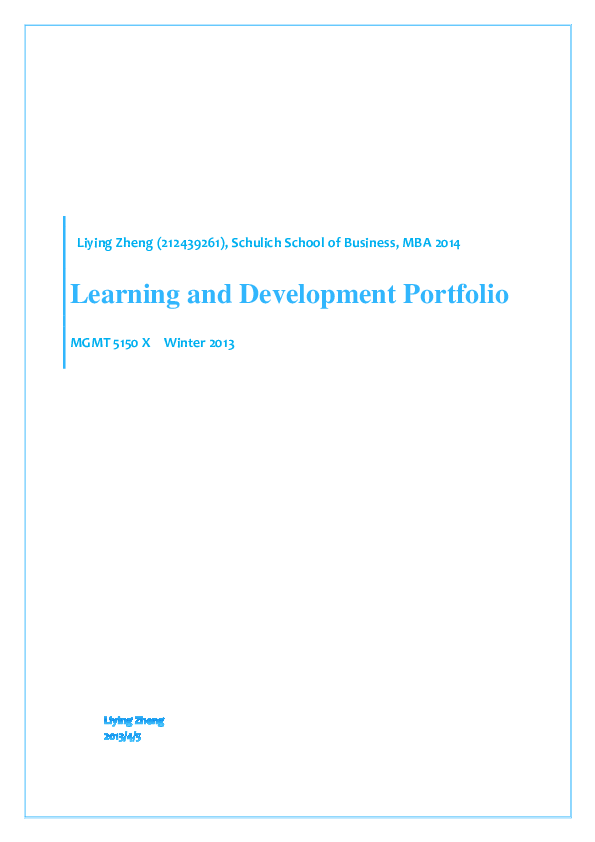 Learning and Development Portfolio