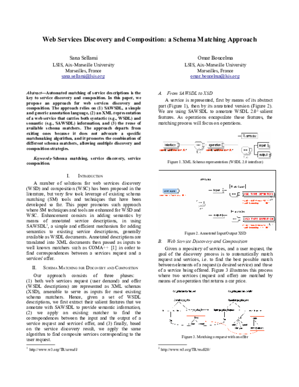 Web Services Discovery and Composition: A Schema Matching Approach