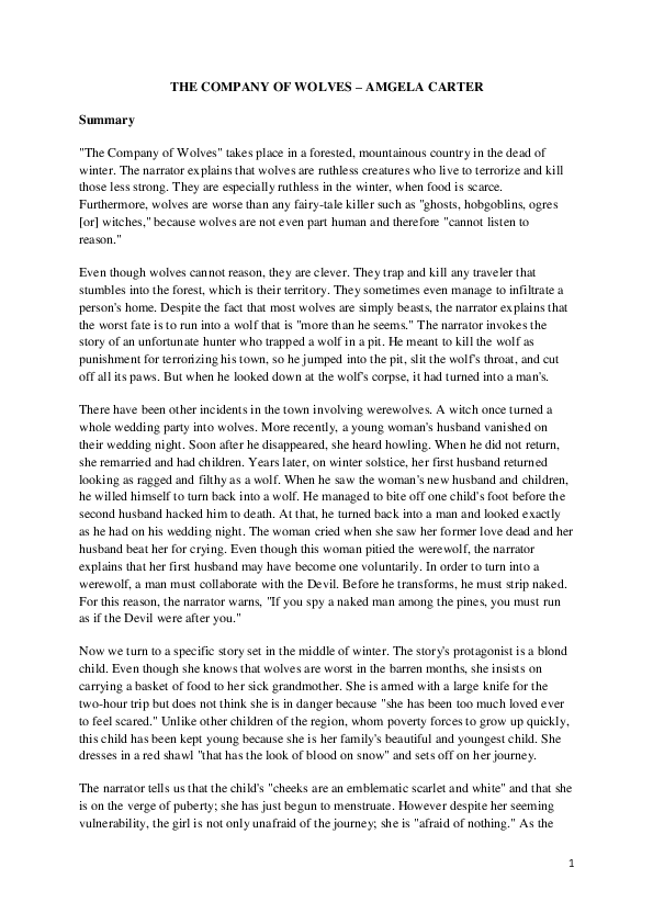 (DOC) THE COMPANY OF WOLVES
