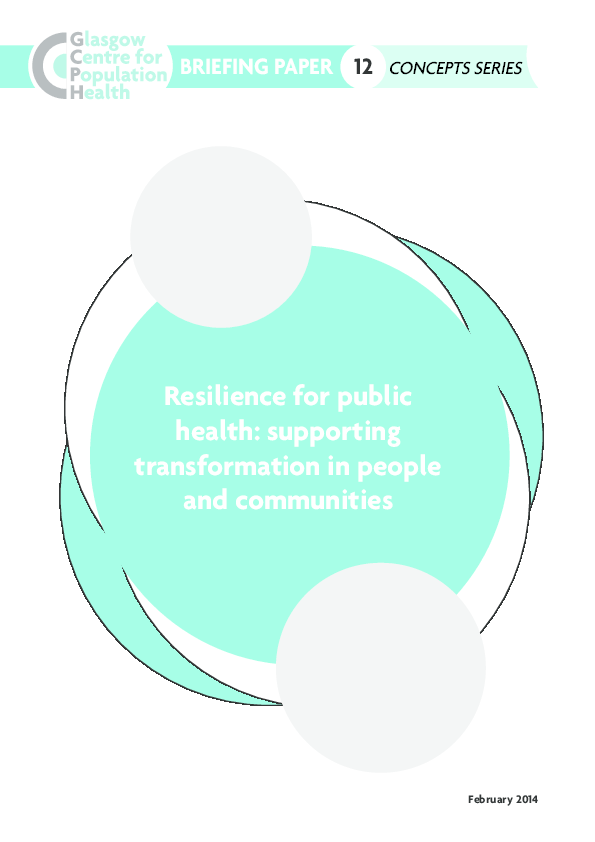(PDF) Resilience for Public Health: Supporting transformation for ...