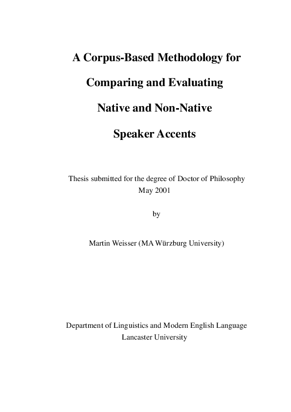 (PDF) A Corpus-Based Methodology for Comparing and Evaluating Native ...