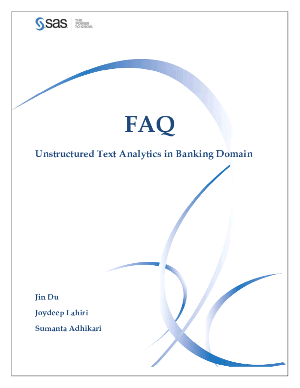 (PDF) FAQ Unstructured Text Analytics in Banking Domain Table of ...