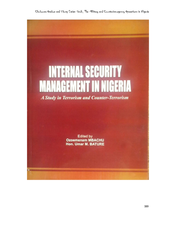 (PDF) Osakwe and Ubong Essien Umoh, The Military and Counterinsurgency ...