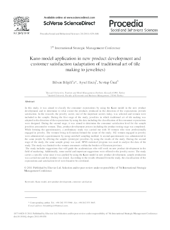 Pdf Kano Model Application In New Product Development And Customer Satisfaction Adaptation Of