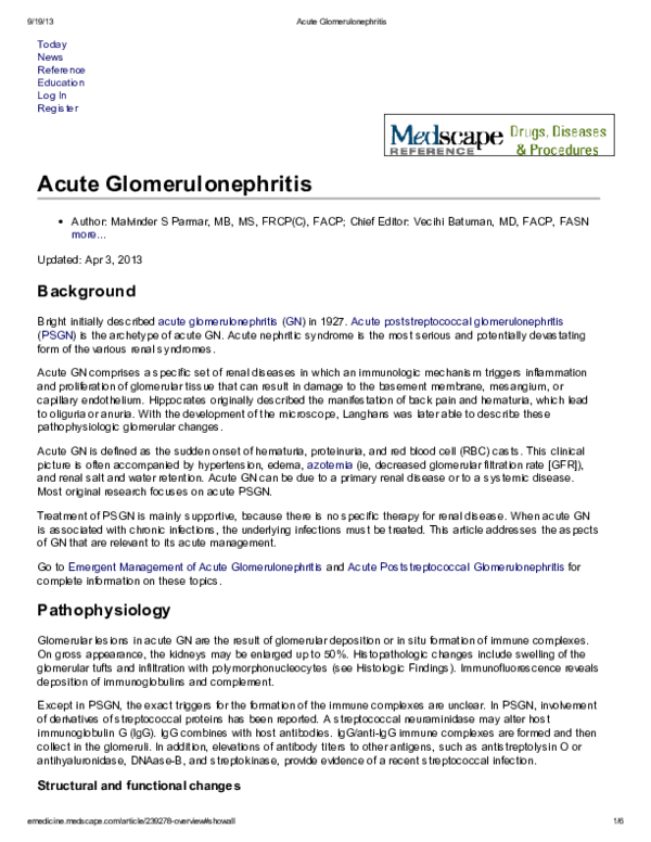 (PDF) Acute Glomerulonephritis