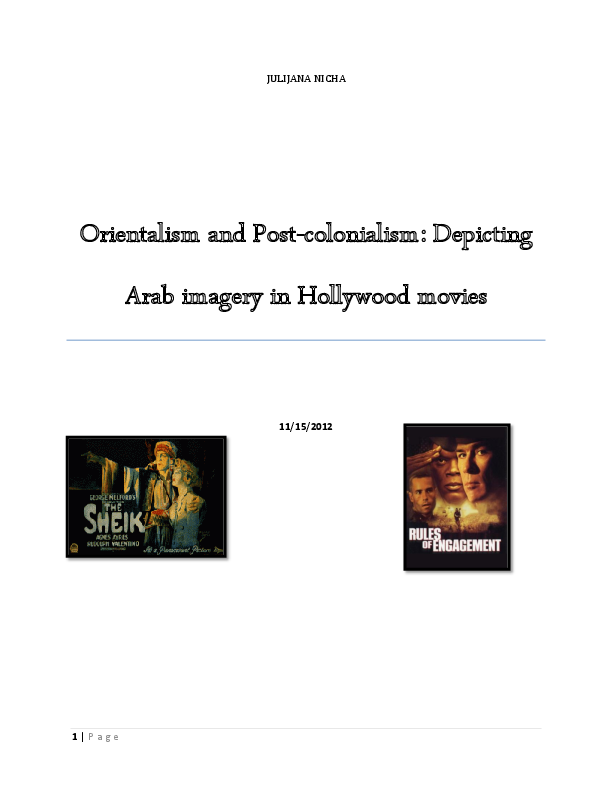 (PDF) Orientalism and Post-colonialism: Depicting Arab imagery in Hollywood movies