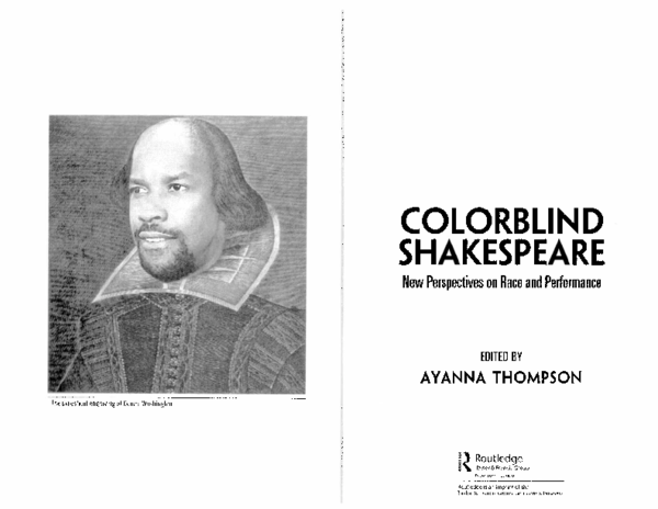 Pdf Iyengar Color Blind Casting In Single Sex Shakespeare