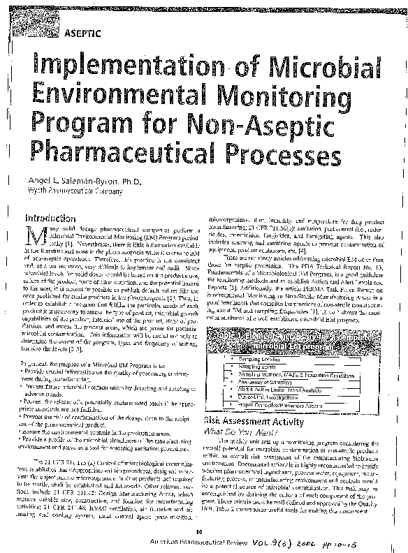 (PDF) Implementation Of Microbial Environmental Monitoring Program For ...