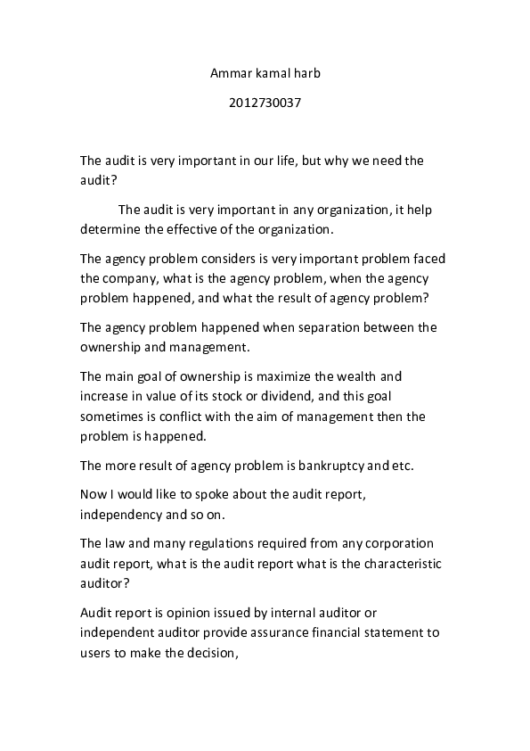 (DOC) The audit is very important in our life