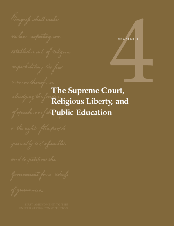 (PDF) The Supreme Court, Religious Liberty, and Public Education FIRST ...