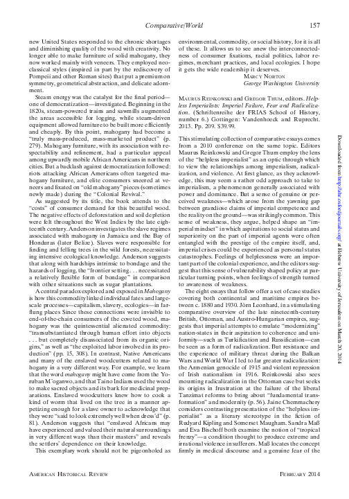 (PDF) Bischoff, Eva: Tropenkoller: Male Self-Control and the Loss of ...