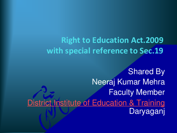 (PPT) Right to Education Act