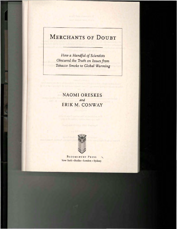 (PDF) MERCHANTS OF DOUBT How a Handful of Scientists Obscured the Truth ...
