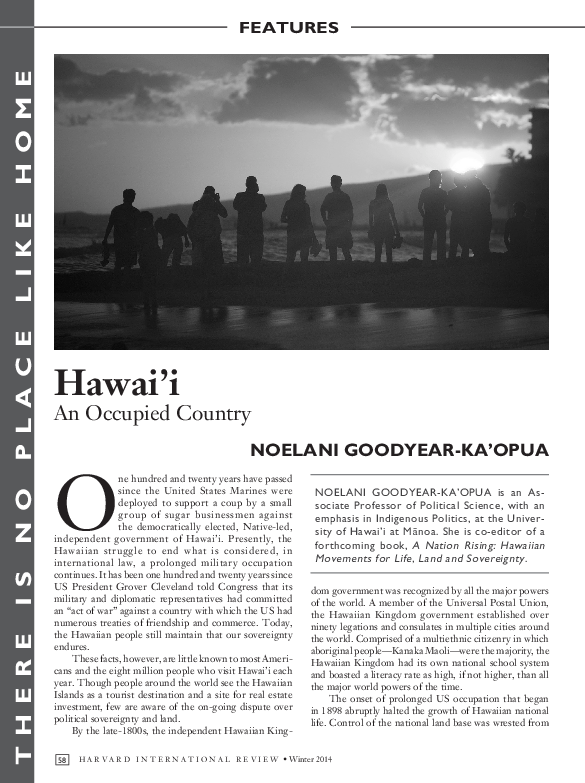 (PDF) Hawaiʻi: An Occupied Country