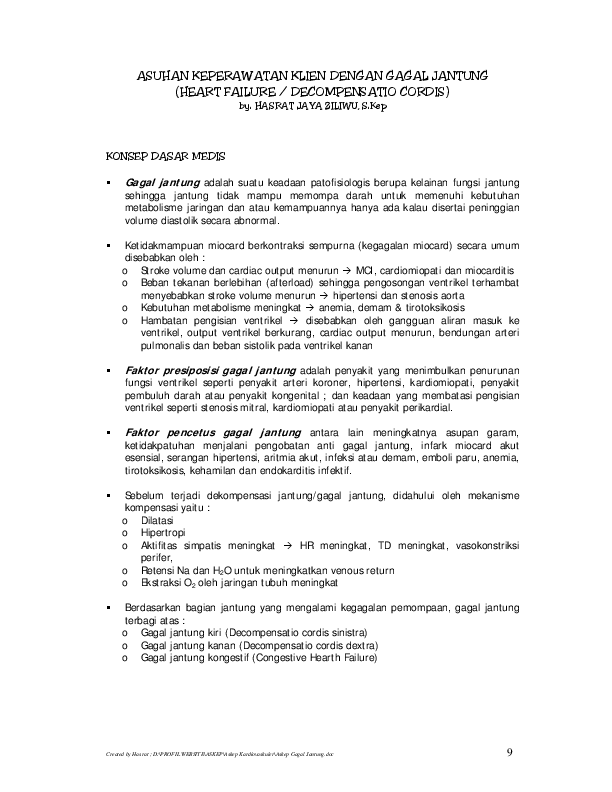 (PDF) ASUHAN KEPERAWATAN KLIEN DENGAN GAGAL JANTUNG (HEART FAILURE ...