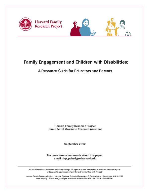 (PDF) Family Engagement and Children with Disabilities: A Resource ...
