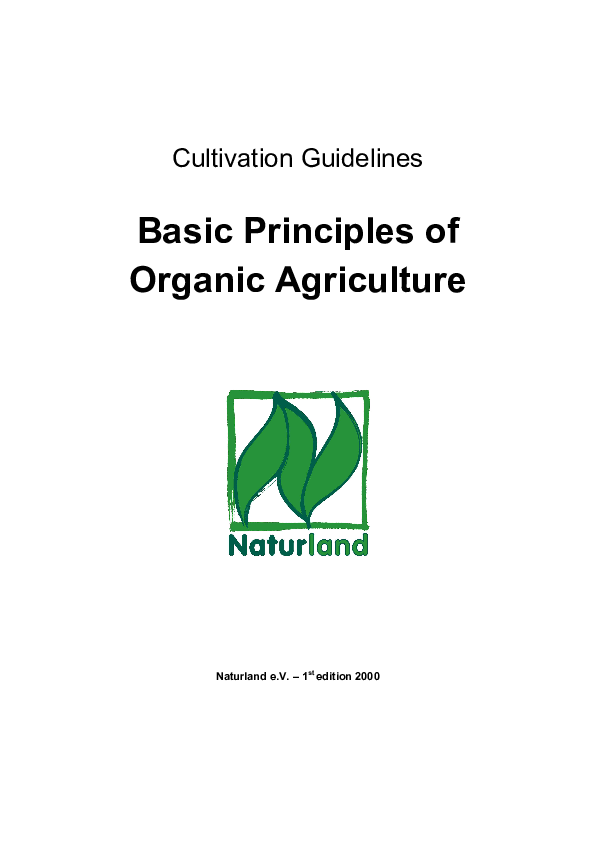 (PDF) Cultivation Guidelines Basic Principles of Organic Agriculture