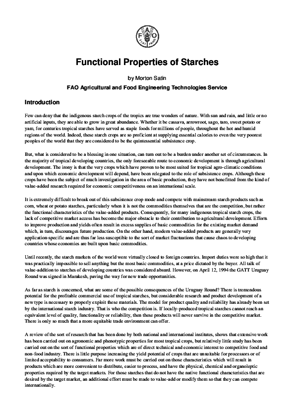 (PDF) Functional Properties of Starches