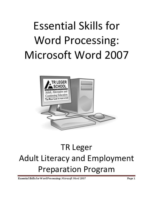 (PDF) Essential Skills for Word Processing: Microsoft Word 2007 ...