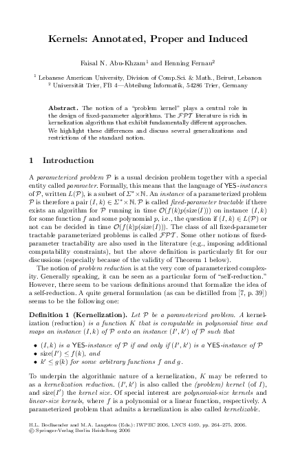 (PDF) Kernels: Annotated, Proper and Induced