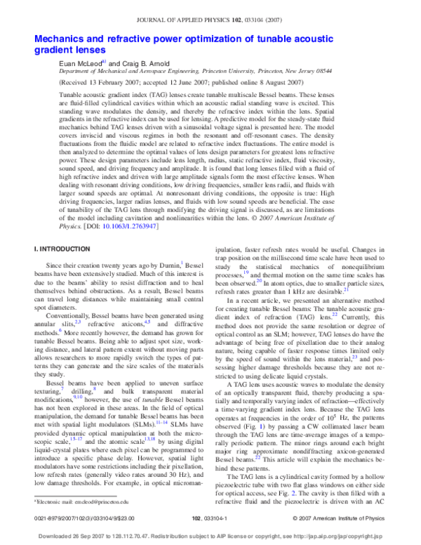 (PDF) Mechanics and refractive power optimization of tunable acoustic ...