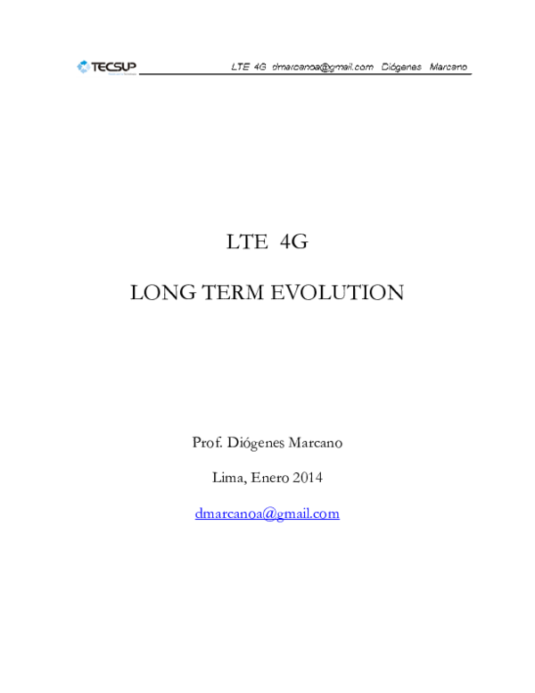 LTE 4G LONG TERM EVOLUTION