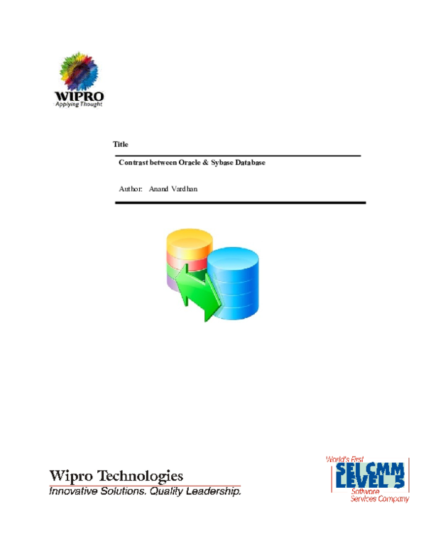 (DOC) Contrast between Oracle Sybase