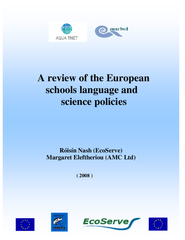 (PDF) A review of the European schools language and science policies