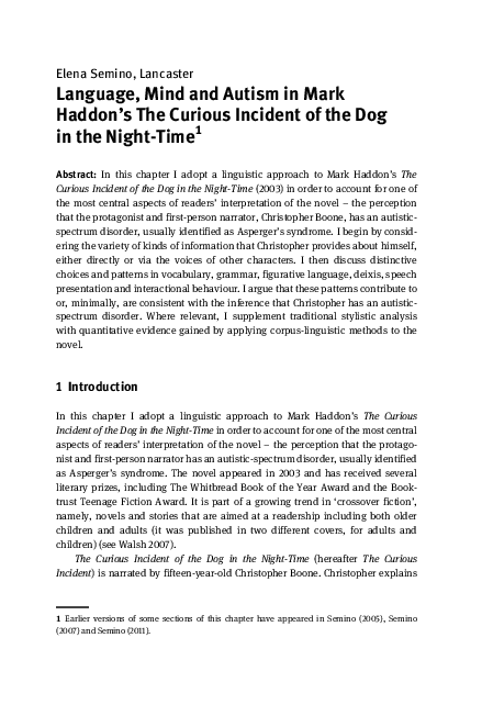 The Curious Incident Of Dog In Nighttime Essay Example | Sitedoct.org