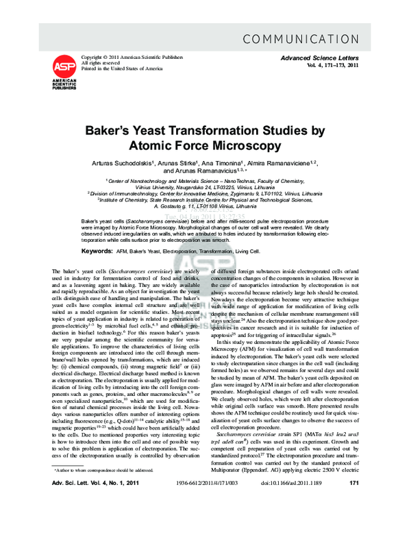 2011 Advanced Science Letters