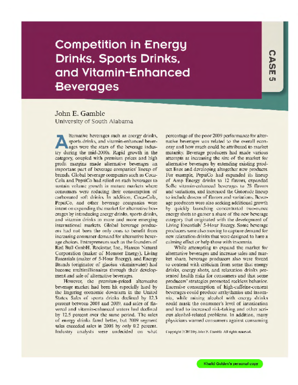 (PDF) Competition in Energy Drinks. Sports Drinks. and Vitamin-Enhanced ...
