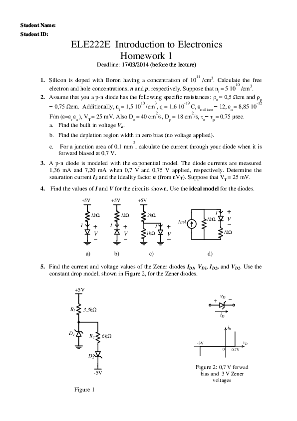 ELE222E Introduction to Electronics Homework 1
