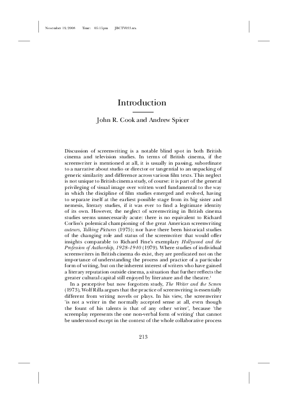 (PDF) Introduction to Journal of British Cinema and Television vol. 5 ...