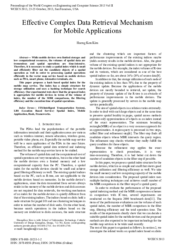 (PDF) Effective Complex Data Retrieval Mechanism for Mobile Applications