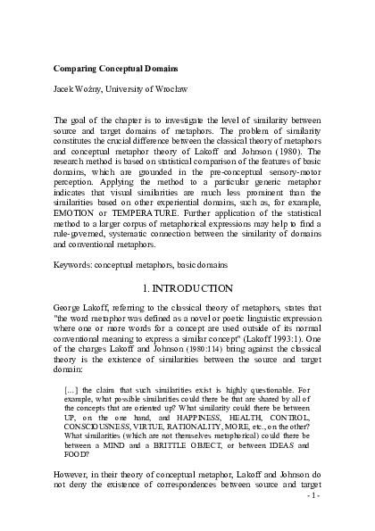 (DOC) Comparing conceptual domains