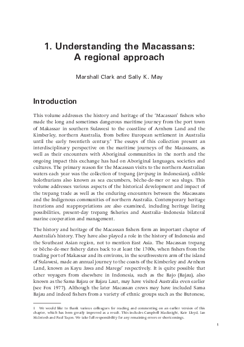 (PDF) Understanding the Macassans: A regional approach