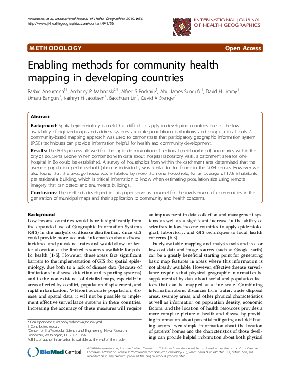 (PDF) M Enabling methods for community health mapping in developing ...
