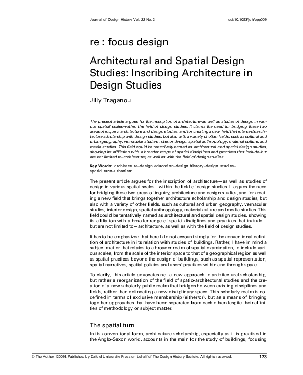 (PDF) Architectural and Spatial Design Studies: Inscribing Architecture ...