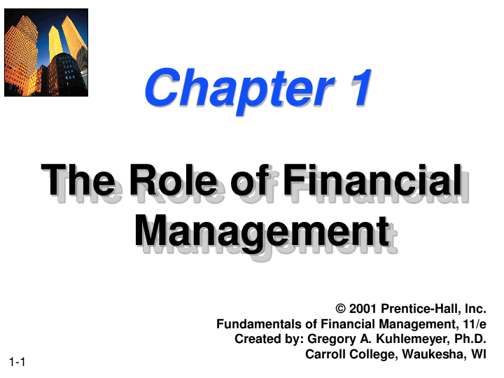 (PPT) Course slides of financial management from chapter 1 to 24