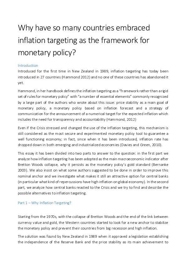 introduction sur l'inflation